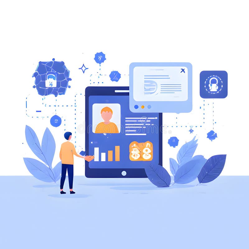 Cybersecurity and Digital Identity Protection Stock Illustration ...