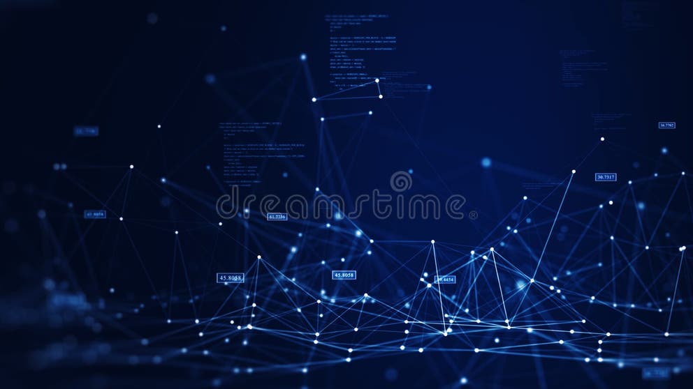 Cybersecurity Digital Information Technology Concept. Polygon Binary ...