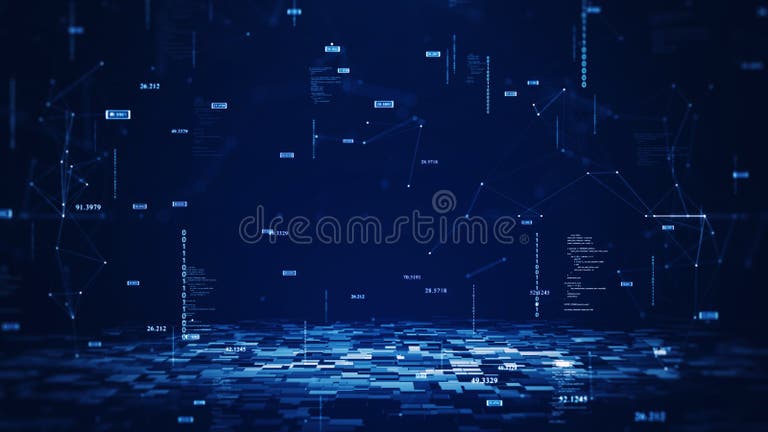 Cybersecurity Digital Information Technology Concept. Polygon Binary ...