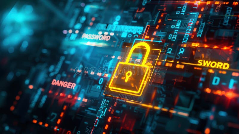 The Cybersecurity Digital Lock. AI Generated Stock Photo - Image of ...