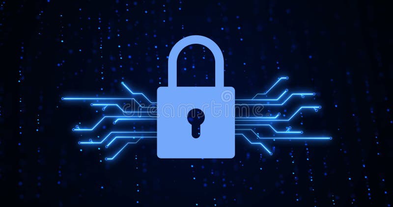 Cybersecurity Digital Lock And Circuit Board For Data Coding