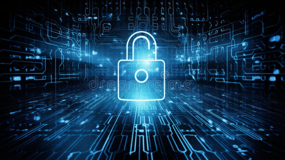 Cybersecurity and Digital Privacy Stock Illustration - Illustration of ...