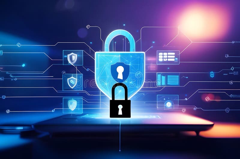 Cybersecurity & Digital Privacy Stock Illustration - Illustration of ...