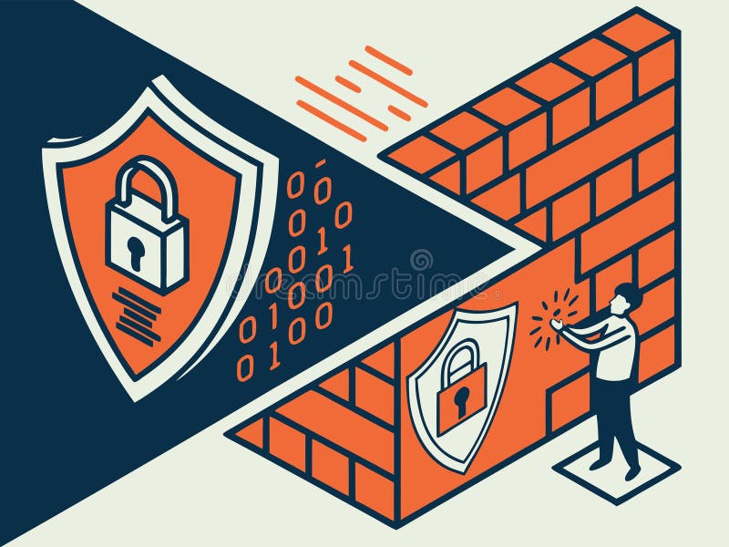 Cybersecurity and Digital Protection Concept with Shield and Binary ...