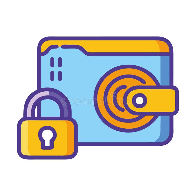 Cybersecurity Digital Protection Lock Icon Stock Vector - Illustration ...