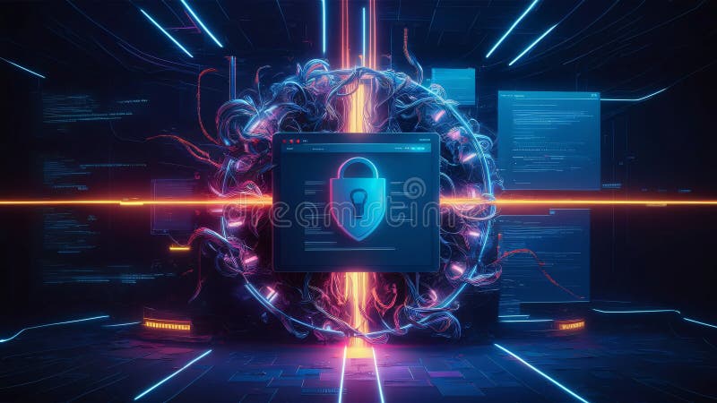 Cybersecurity Digital Shield, Futuristic Data High Quality Image Stock ...