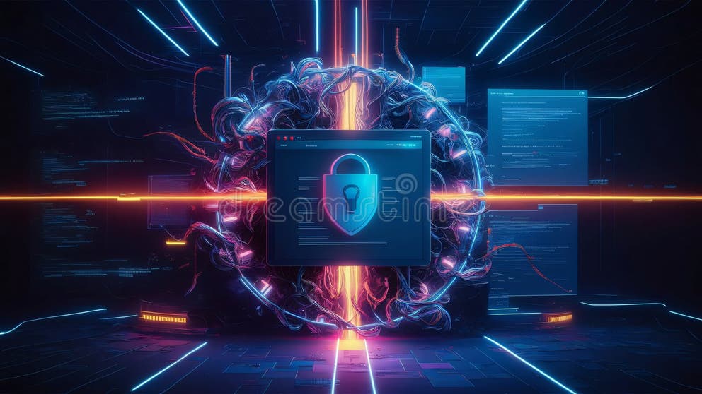 Cybersecurity Digital Shield, Futuristic Data High Quality Image Stock ...