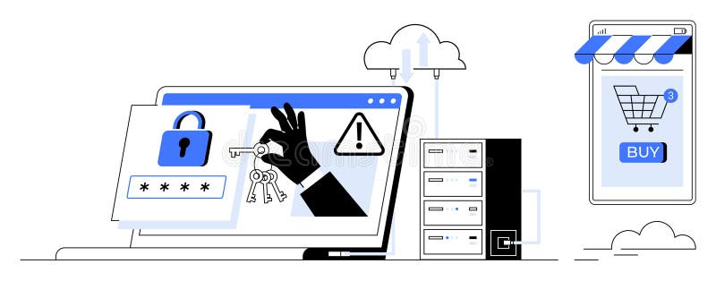Cybersecurity and E-commerce Protection Concept with Secure Online ...