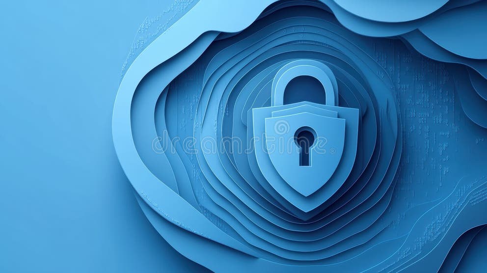 Cybersecurity Background in Paper Art Style Showcasing Layered Locks ...