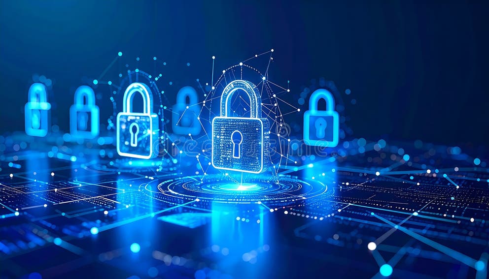 Cybersecurity Event Digital Lock Visualization Data Center Infographic ...