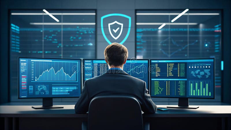 Cybersecurity Expert Analyzing Data Protection and Network Security in ...