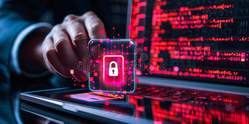 Cybersecurity Expert Demonstrating Ransomware Threat on Mobile Device ...