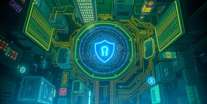 Cybersecurity Fortress Digital Data Protection in a Futuristic Network ...