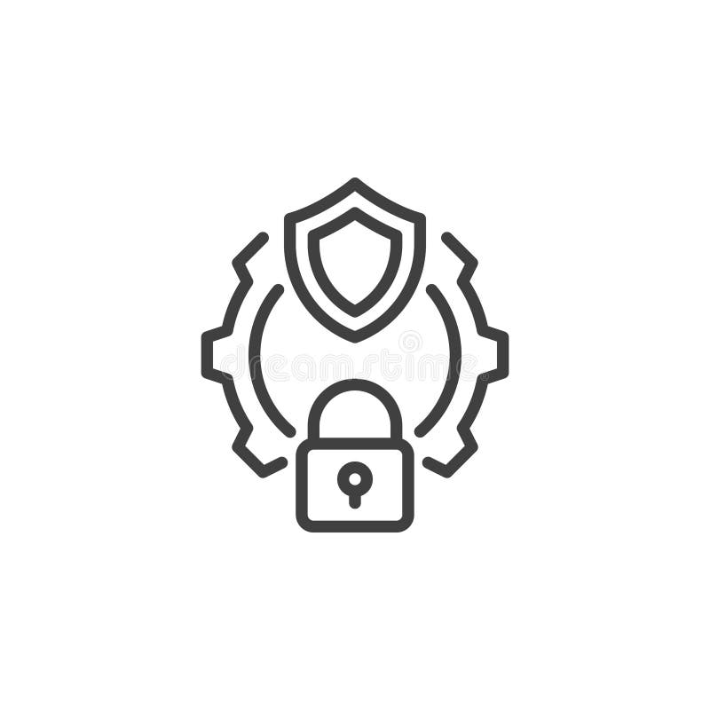 Cybersecurity Framework Line Icon Stock Vector Illustration Of Linear
