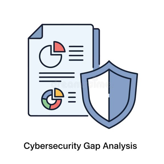 Cybersecurity Gap Analysis Report Document Shield Charts Stock Vector ...