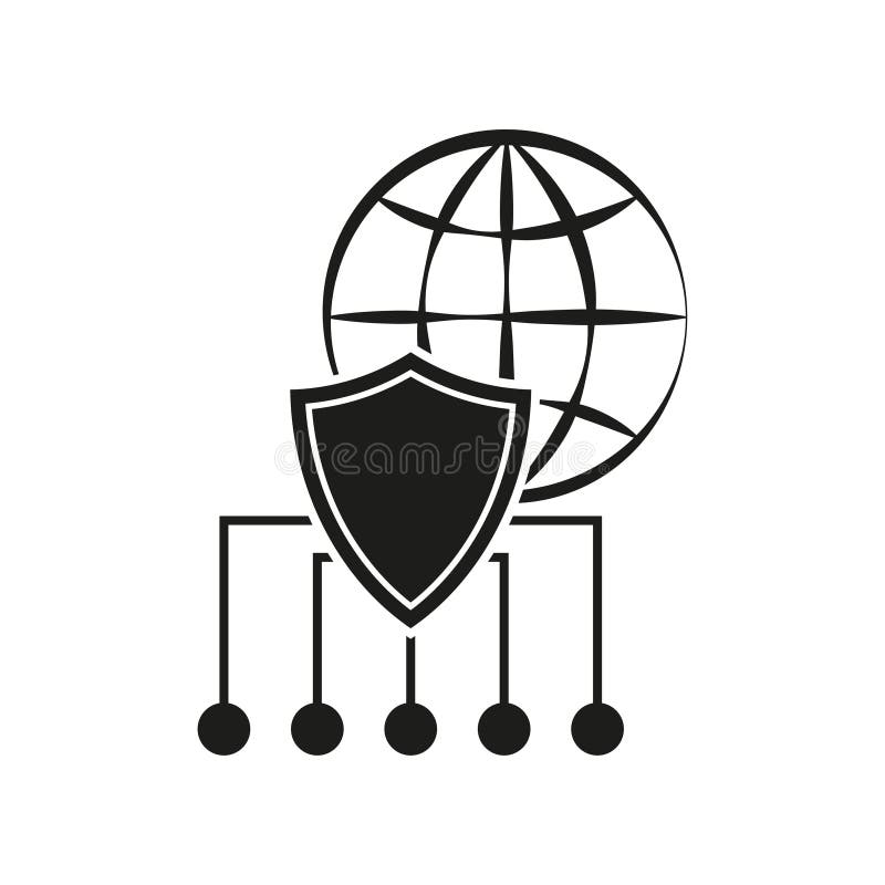 Cybersecurity Global Shield. Network Internet Protection. Vector Illustration. EPS 10 Stock ...