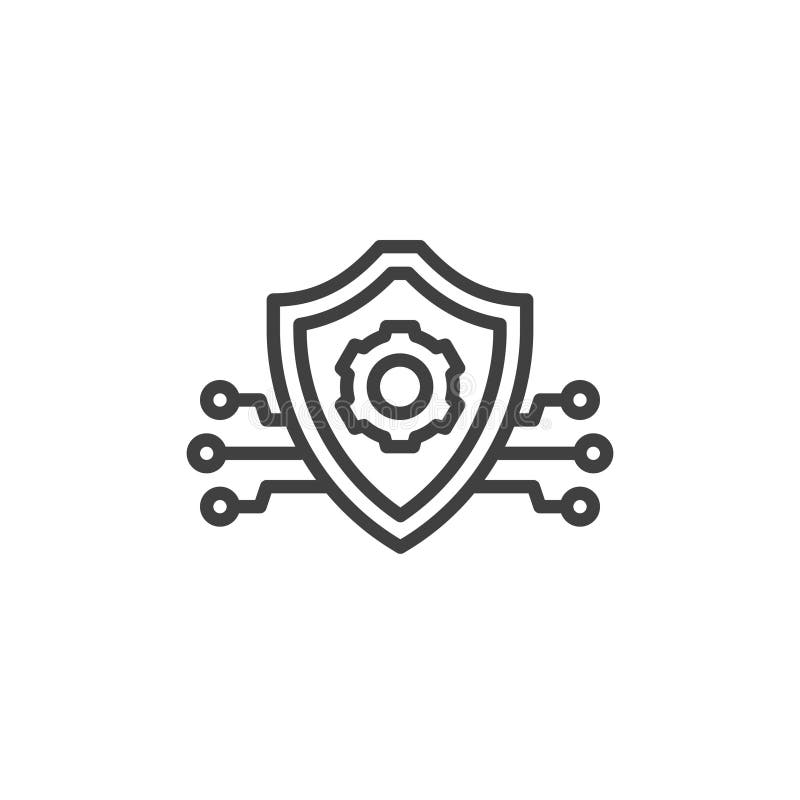 Cybersecurity Governance Line Icon Stock Vector - Illustration of icon ...