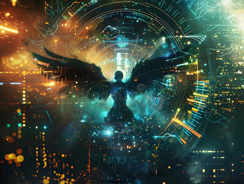 Cybersecurity Guardian in Abstract Background - Digital Protection ...