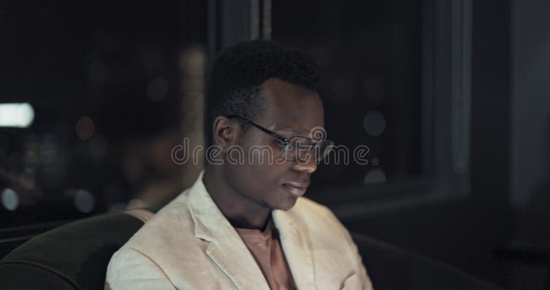 Cybersecurity, Hacker or Cyber Black Man at Night in Zoom Working with ...