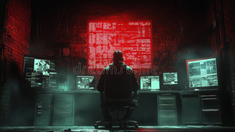Cybersecurity Hacker S Lair Stock Image - Image of encryption ...