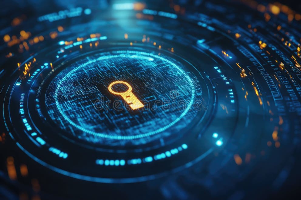 Cybersecurity Interface stock illustration. Illustration of security ...