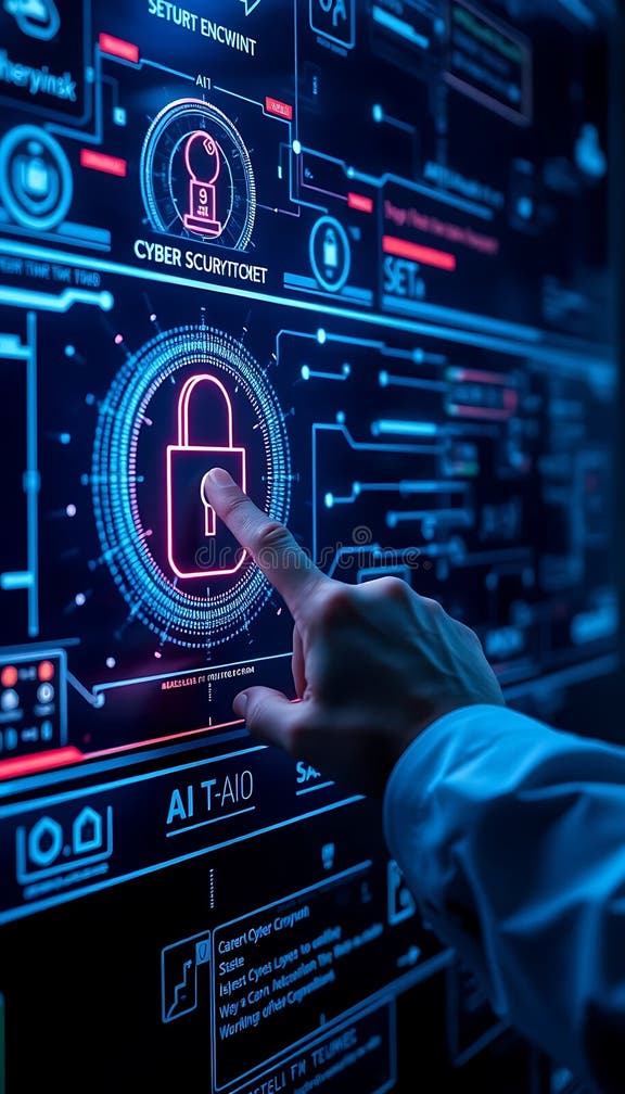 Cybersecurity Interface with Finger Activating Security Lock System ...