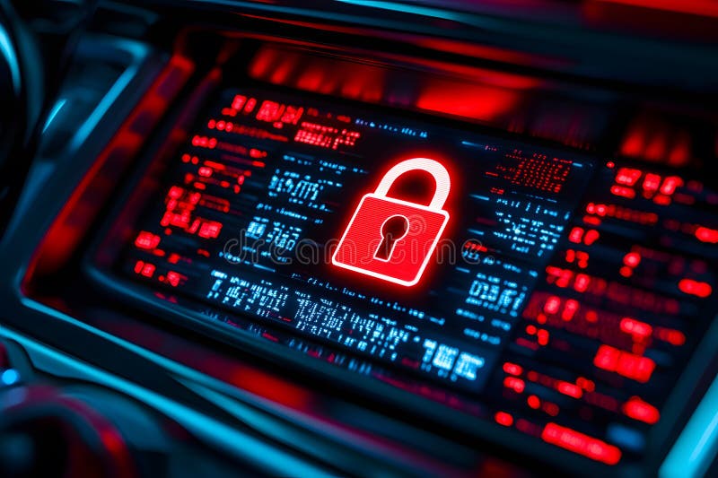 Cybersecurity Interface Lock Screen Stock Photo - Image of lock ...