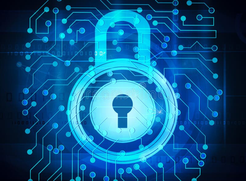 Cybersecurity Lock Digital Threat Security 3d Rendering Stock ...