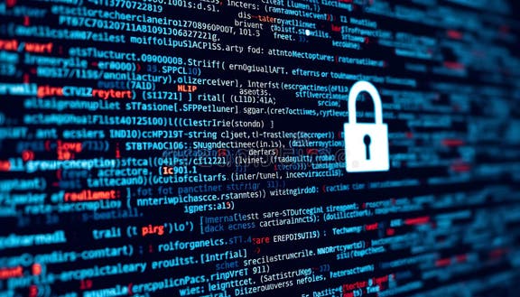 Cybersecurity Lock Screen Code, Digital Security and Online Protection ...