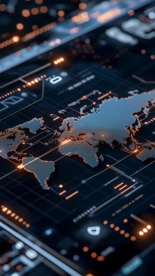 Cybersecurity Map Illustrating Global Cyberattack Patterns with ...