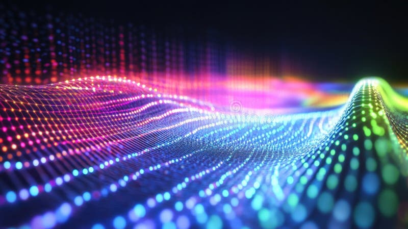 Cybersecurity Mesh Glowing with Data Flowing in Cyberspace Stock ...