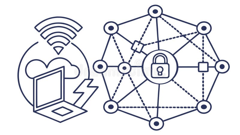 Cybersecurity Network, Complex Data Protection System, Vector Design Generative AI Stock Vector ...