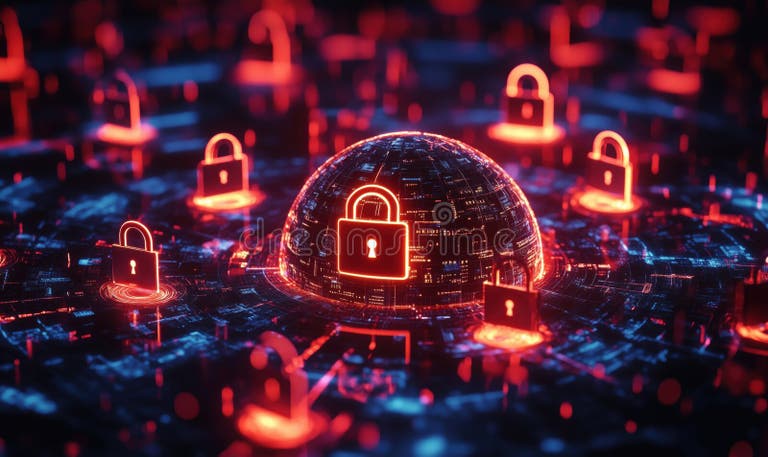 Cybersecurity Network with Digital Locks and Secure Data Dome ...