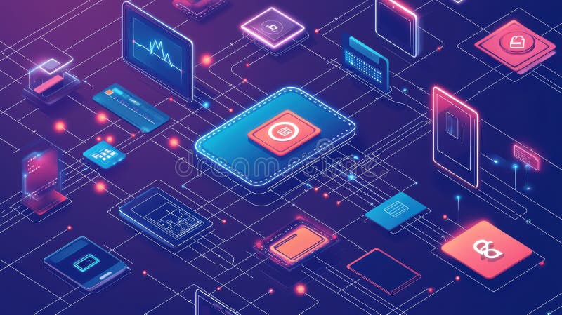 Cybersecurity Network Illustration Stock Illustration - Illustration of ...