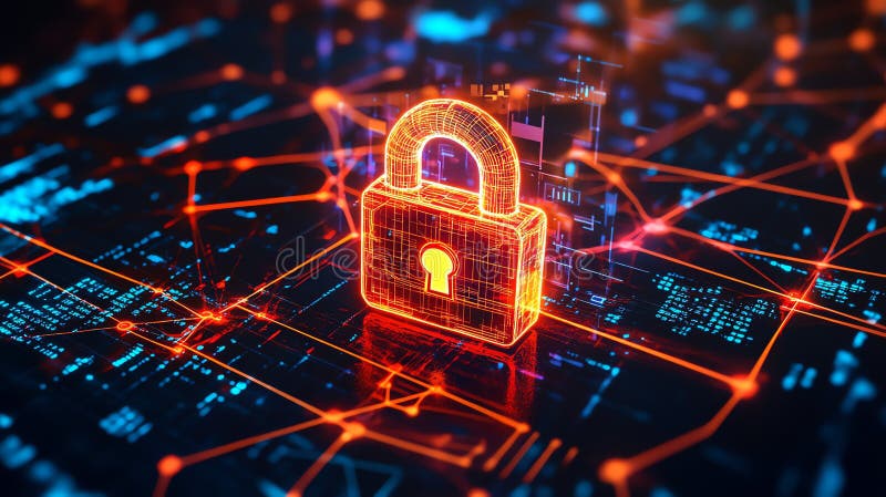 Network Lock, Protection and Security Vector Icons Set Cyber Computer ...