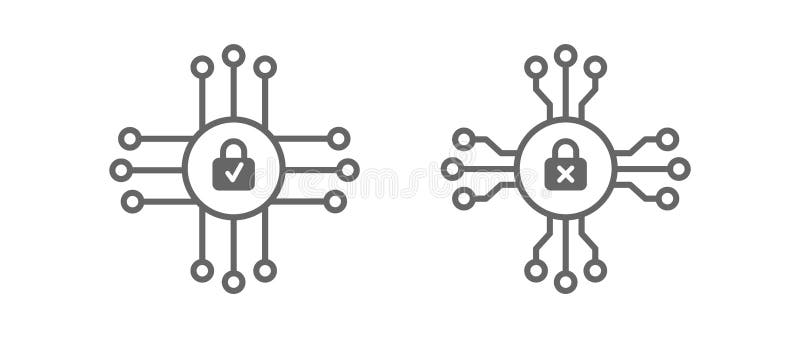 Cybersecurity. Network Protection Symbol Stock Vector - Illustration of ...