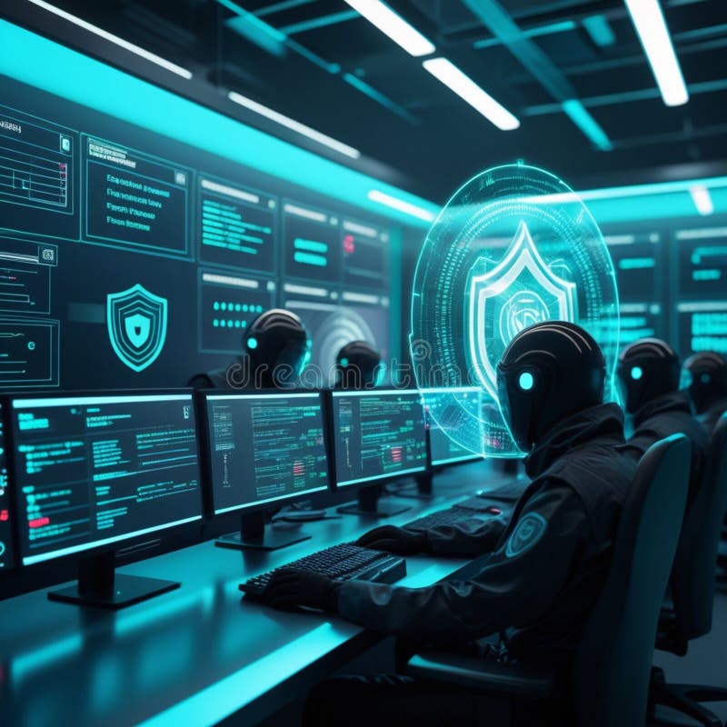 Cybersecurity Operations: the Digital Defense Hub Stock Image - Image ...