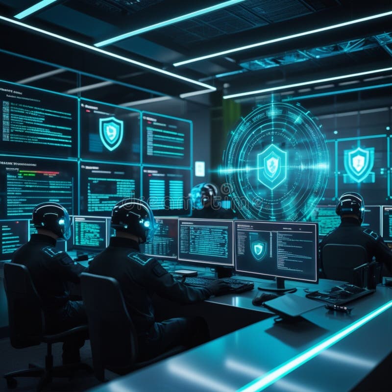 Cybersecurity Operations: the Digital Defense Hub Stock Image - Image ...