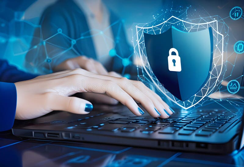 Cybersecurity and Privacy Concept of Data Protection Stock Illustration ...