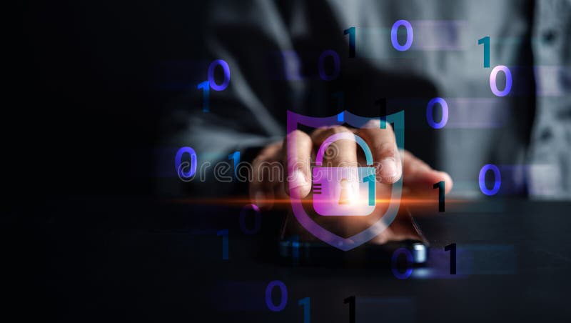 Cybersecurity and Privacy Concepts To Protect Data. Businessman with ...