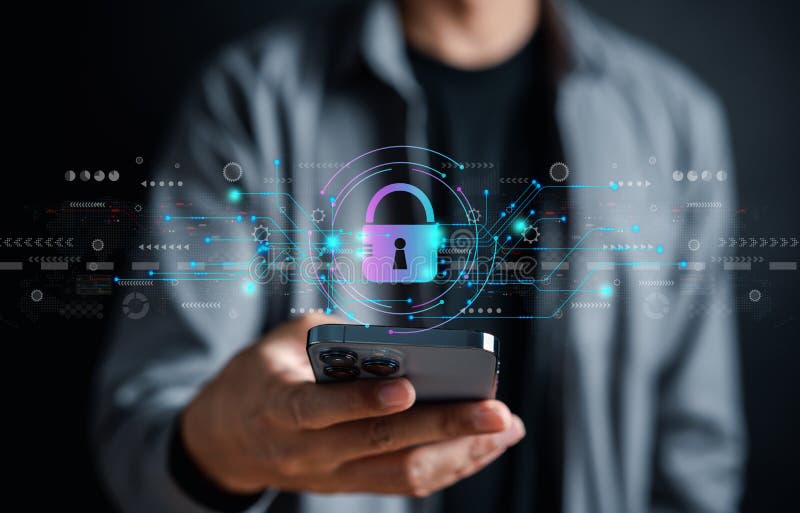 Cybersecurity and Privacy Concepts To Protect Data. Businessman with ...