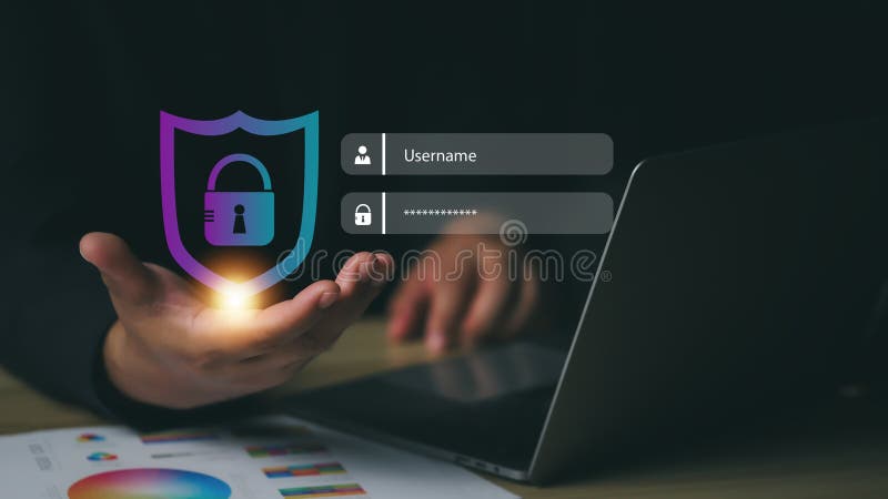 Cybersecurity and Privacy Concepts To Protect Data. Lock Icon and ...