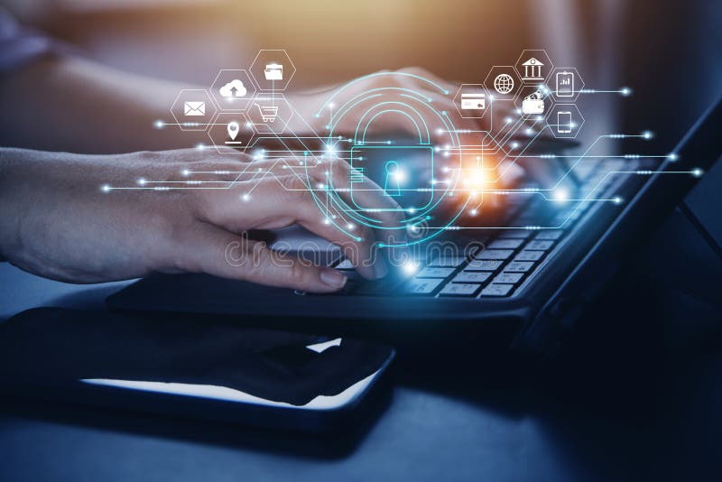 Cybersecurity And Privacy Concepts To Protect Data Lock Icon And