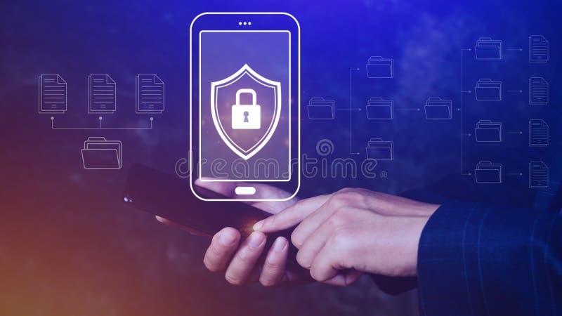 Cybersecurity and Privacy Concepts To Protect Data. Lock Icon and ...