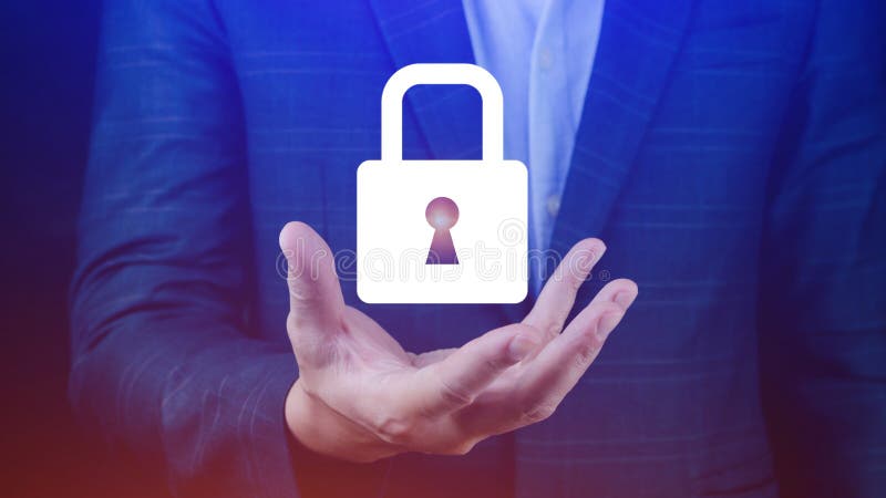 Cybersecurity and Privacy Concepts To Protect Data. Lock Icon and ...