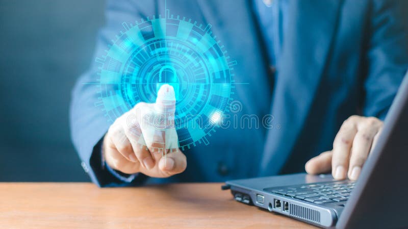 Cybersecurity and Privacy Concepts To Protect Data. Lock Icon and ...