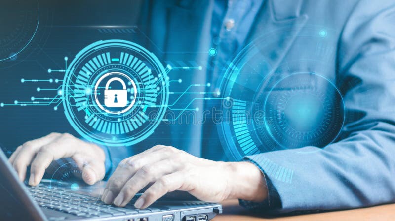 Cybersecurity and Privacy Concepts To Protect Data. Lock Icon Stock ...