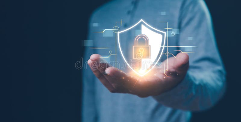 Cybersecurity and Privacy Concepts To Protect Data, Lock Icon and ...