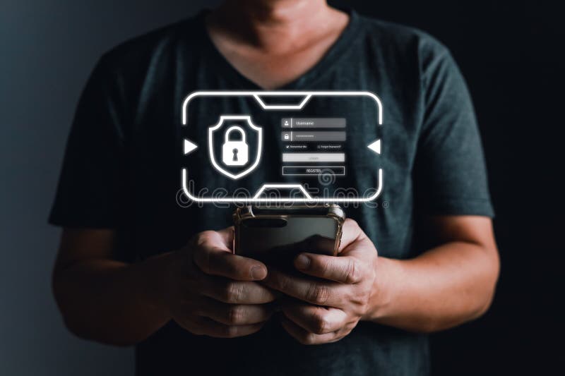 Cybersecurity and Privacy Concepts To Protect Data. Lock Icon and ...