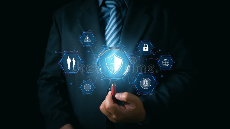 Cybersecurity and Privacy Concepts To Protect Data. Lock Icon and ...